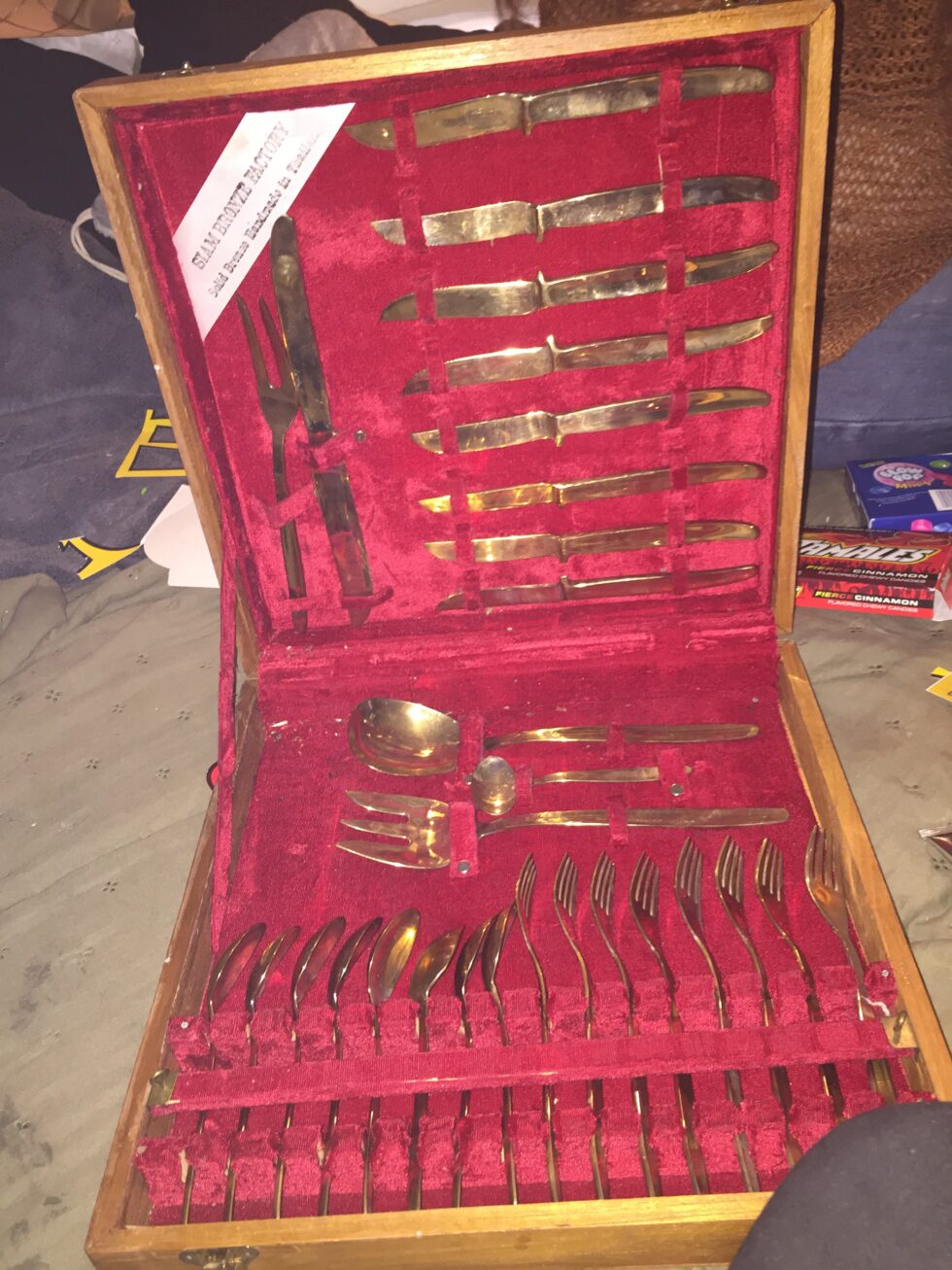 Vintage bronze silverware set - River Market Antiques