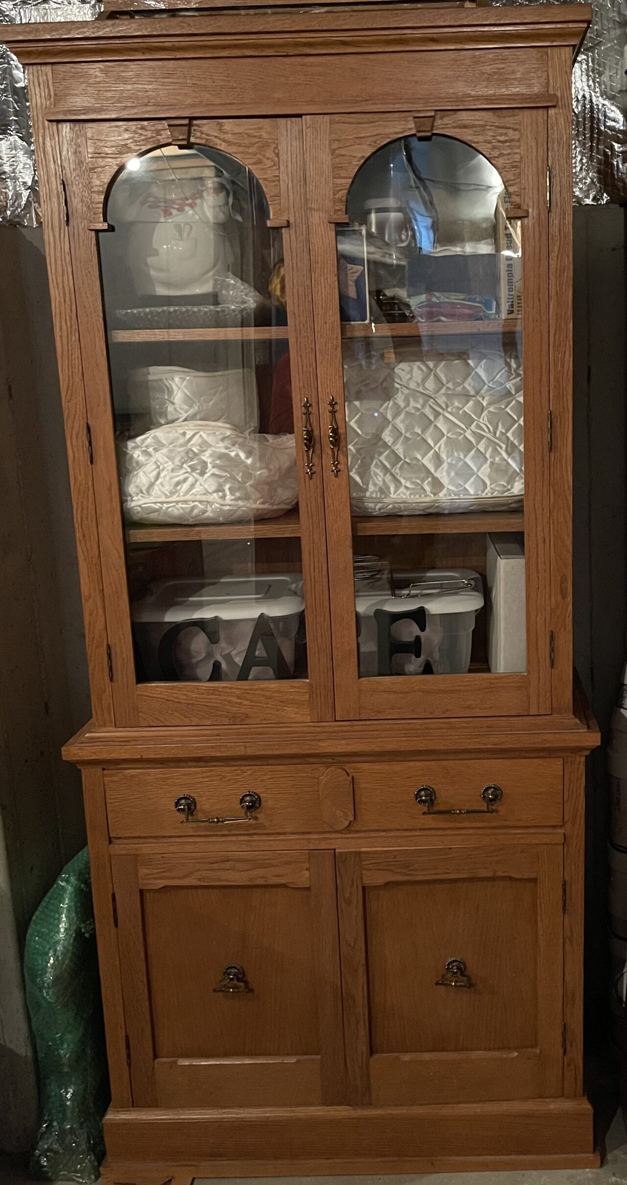 Solid Oak China Cabinet - River Market Antiques