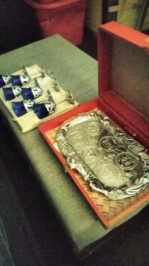 1950s nikko silver Japanese sake set - River Market Antiques